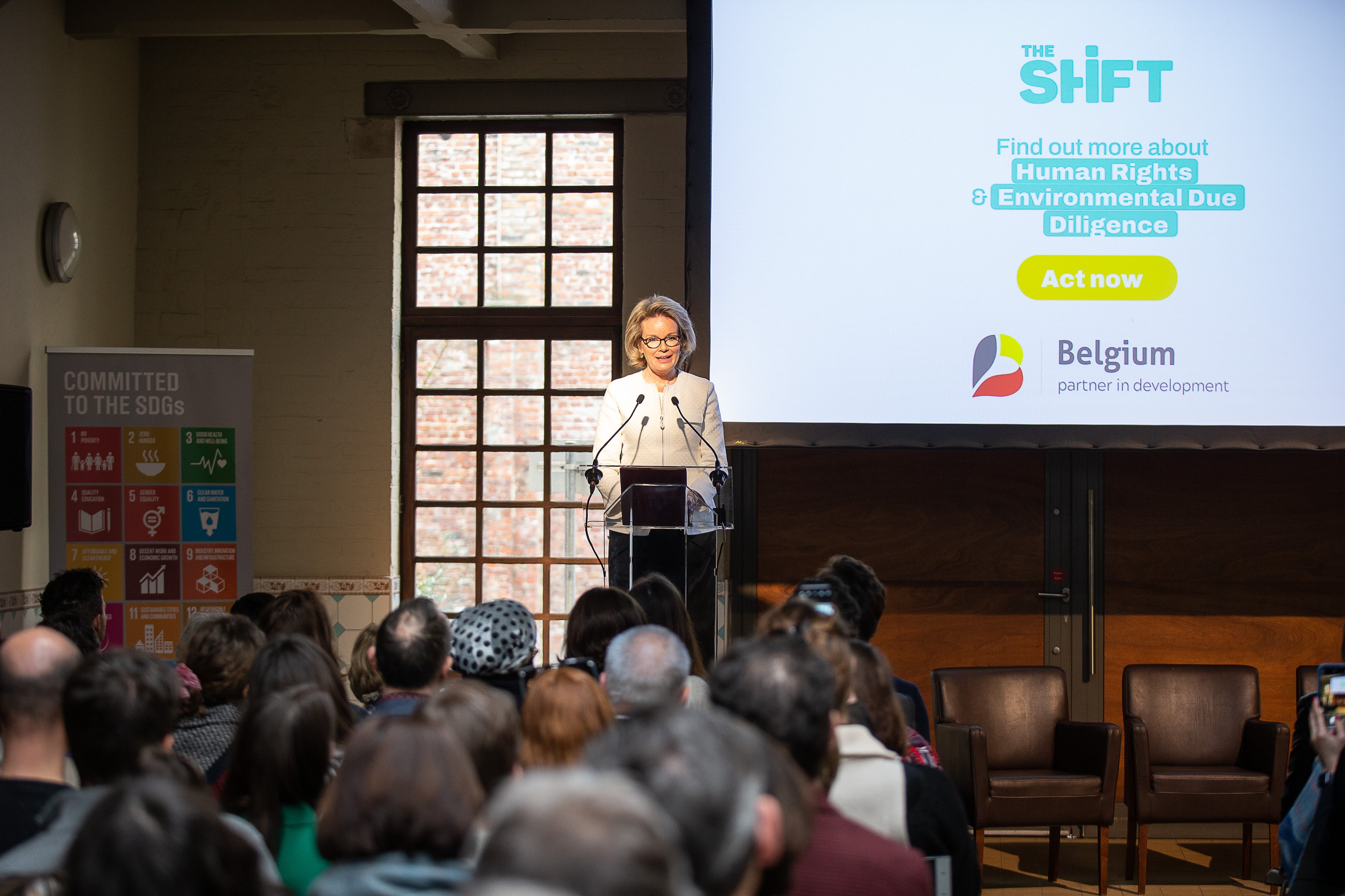 Her Majesty Queen Mathilde of Belgium Gives a Speech During the ...